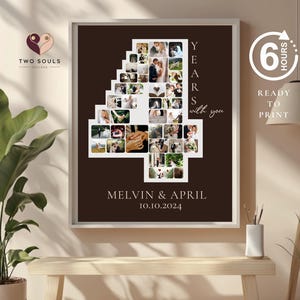 Personalized Photo Collage Printable Photo Collage 4th Anniversary ...