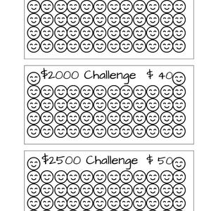2025 Everyday Savings Challenge 100-10,000 - Smiley Faces to Color as ...