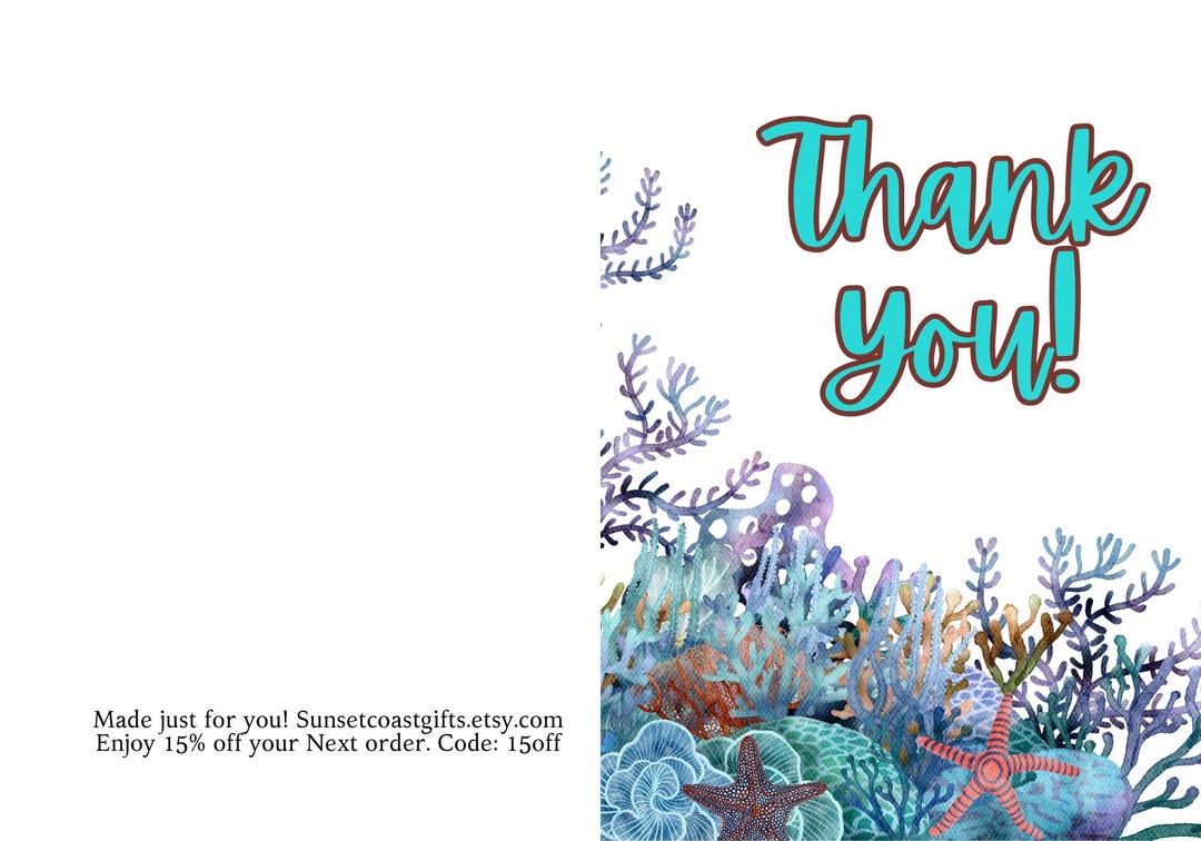 Thank You Card Digital Download Instant Access Download, Print and Done ...