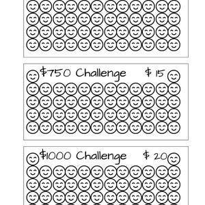 Smiley Face Savings Challenge: 12 Printable Trackers (digital Download ...