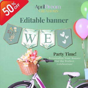 Welcome Home Banner, Welcome Home Sign, Greenery, Printable Banner ...