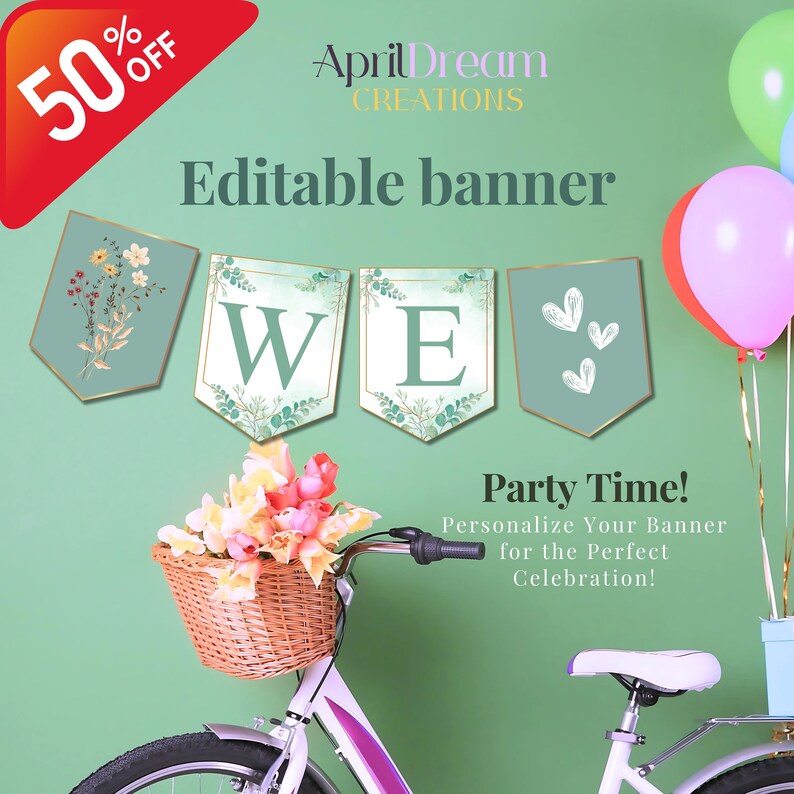 Welcome Home Banner, Welcome Home Sign, Greenery, Printable Banner ...