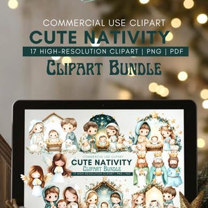 Christmas Nativity Scene Watercolor Nativity Religious Clipart Holiday ...