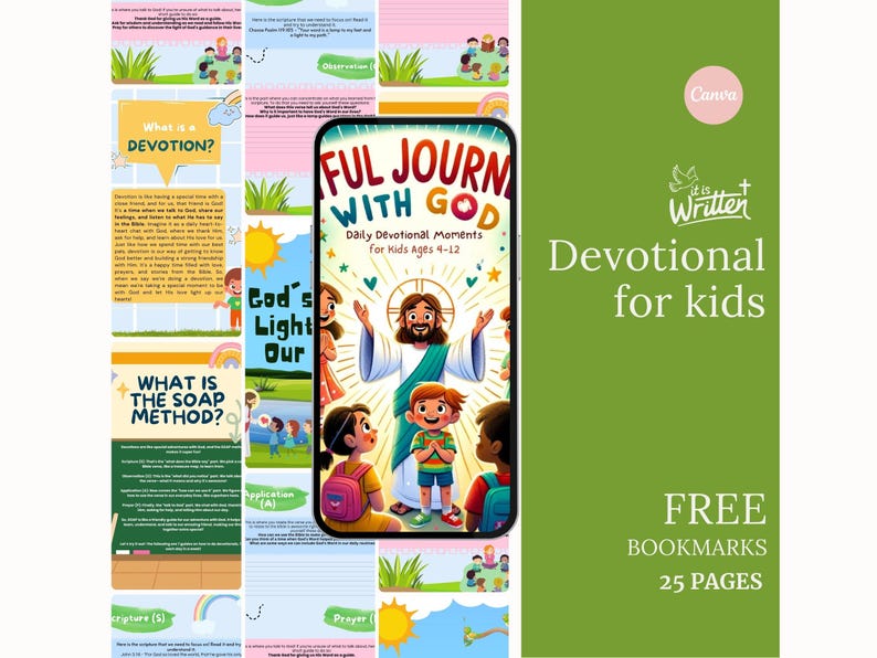 Devotions for Kids Printable Daily Journal for Kids Edit-in-canva Free ...
