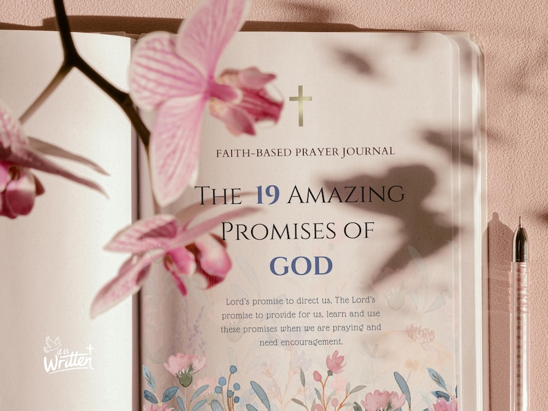 Christian Prayer Journal Printable: 19 Promises of God, Bible Study ...