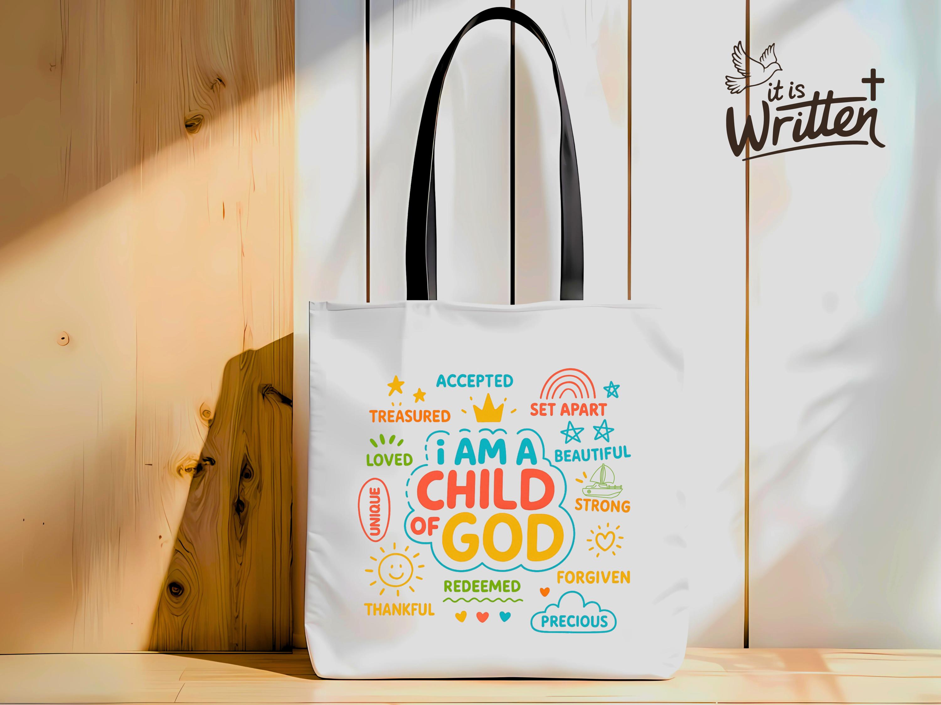 I Am a Child of God Tote Bag Christian Gift Kids National Childrens Day ...