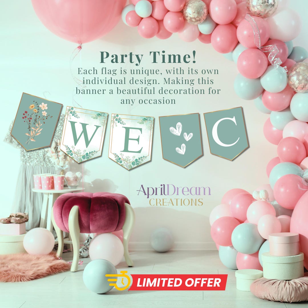 Welcome Home Banner, Welcome Home Sign, Greenery, Printable Banner ...