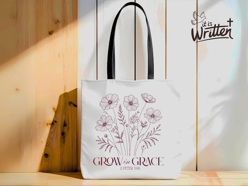 Grow in Grace 2 Peter 318 Christian Glass Can Tumbler Floral Bible ...