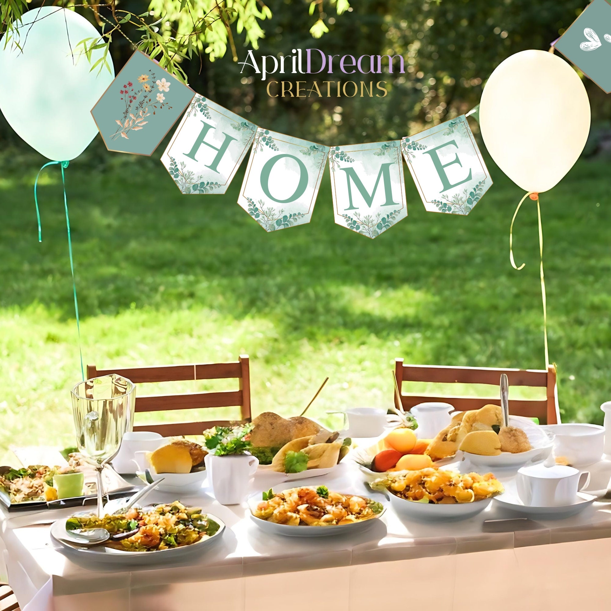 Welcome Home Banner, Welcome Home Sign, Greenery, Printable Banner ...