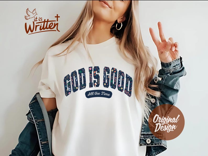 God is Good Christian Hat PNG: Floral Baseball Cap Sublimation Design ...