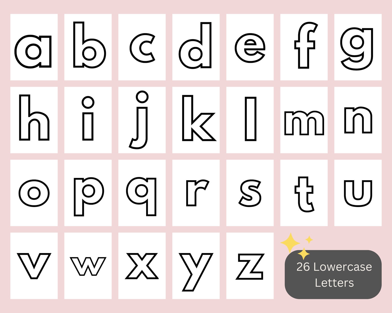 Large Alphabet Letters - Uppercase and Lowercase, Big Letter Templates ...