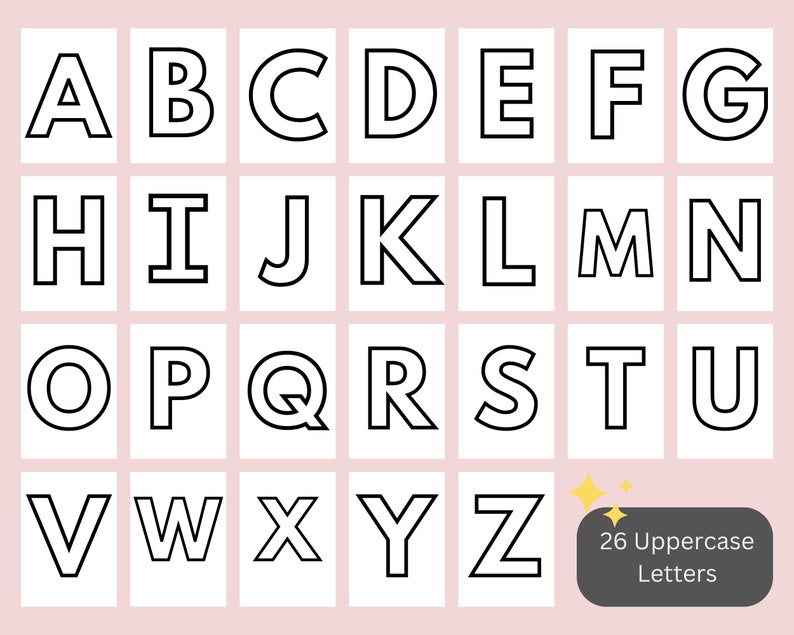 Large Alphabet Letters - Uppercase and Lowercase, Big Letter Templates ...