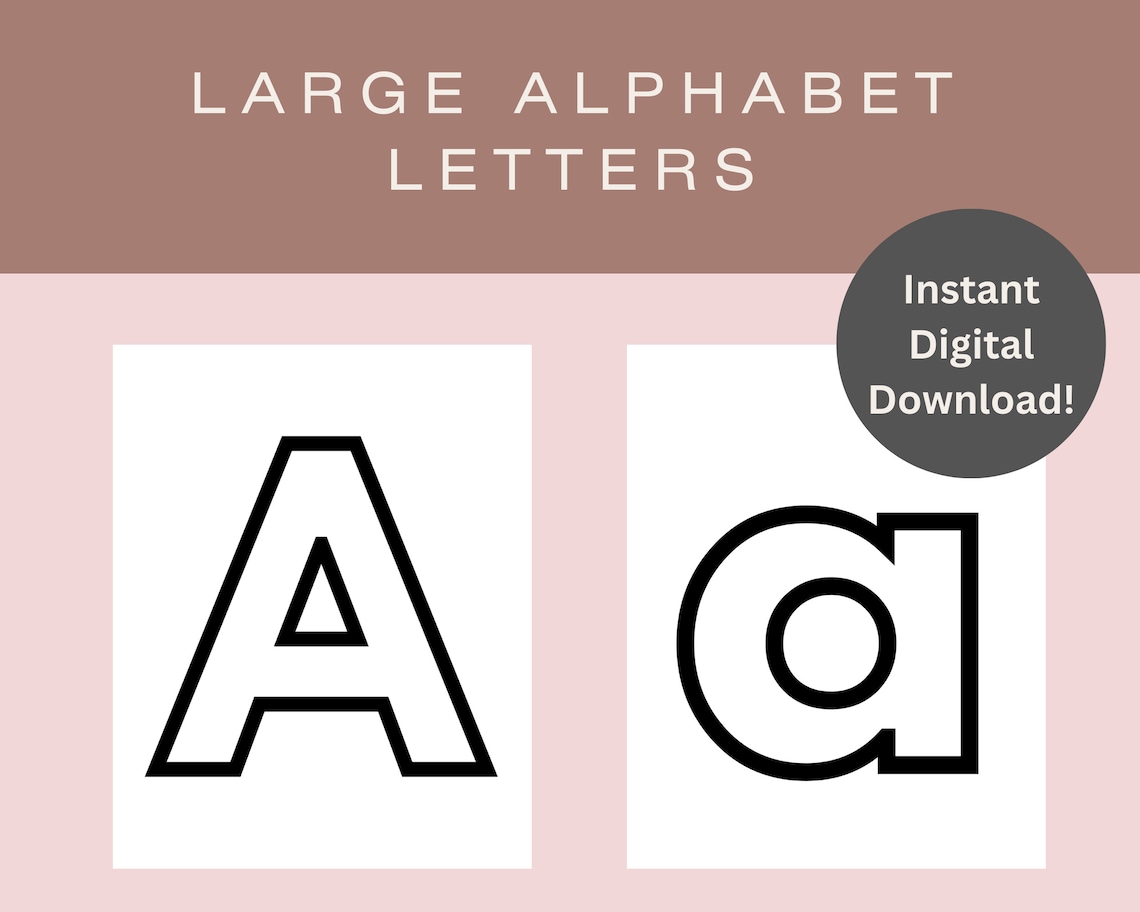 Large Alphabet Letters - Uppercase and Lowercase, Big Letter Templates ...