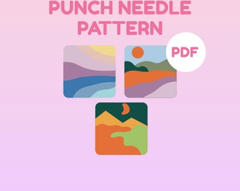 Checkered Circle Checkers Mug Rug Punch Needle PDF Pattern Beginners ...