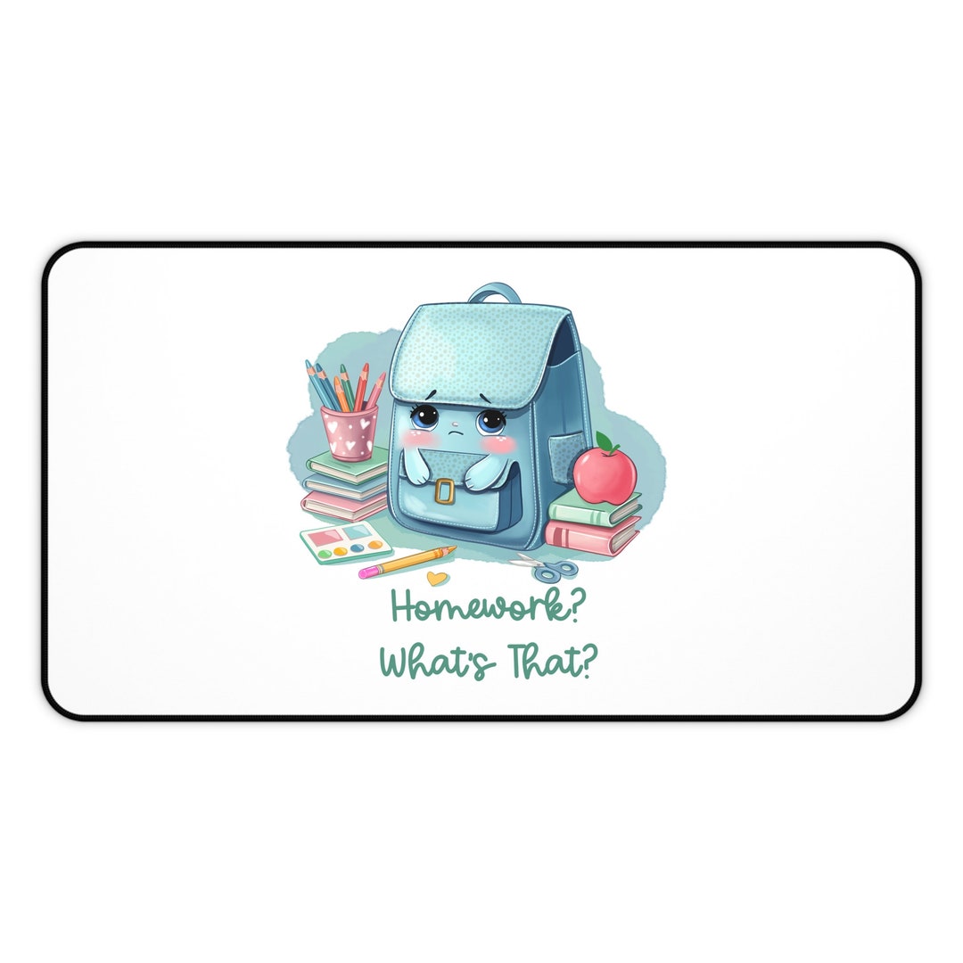 Homework Desk Mat, Modern Mousepad, Neoprene Desk Pad, Back to School ...