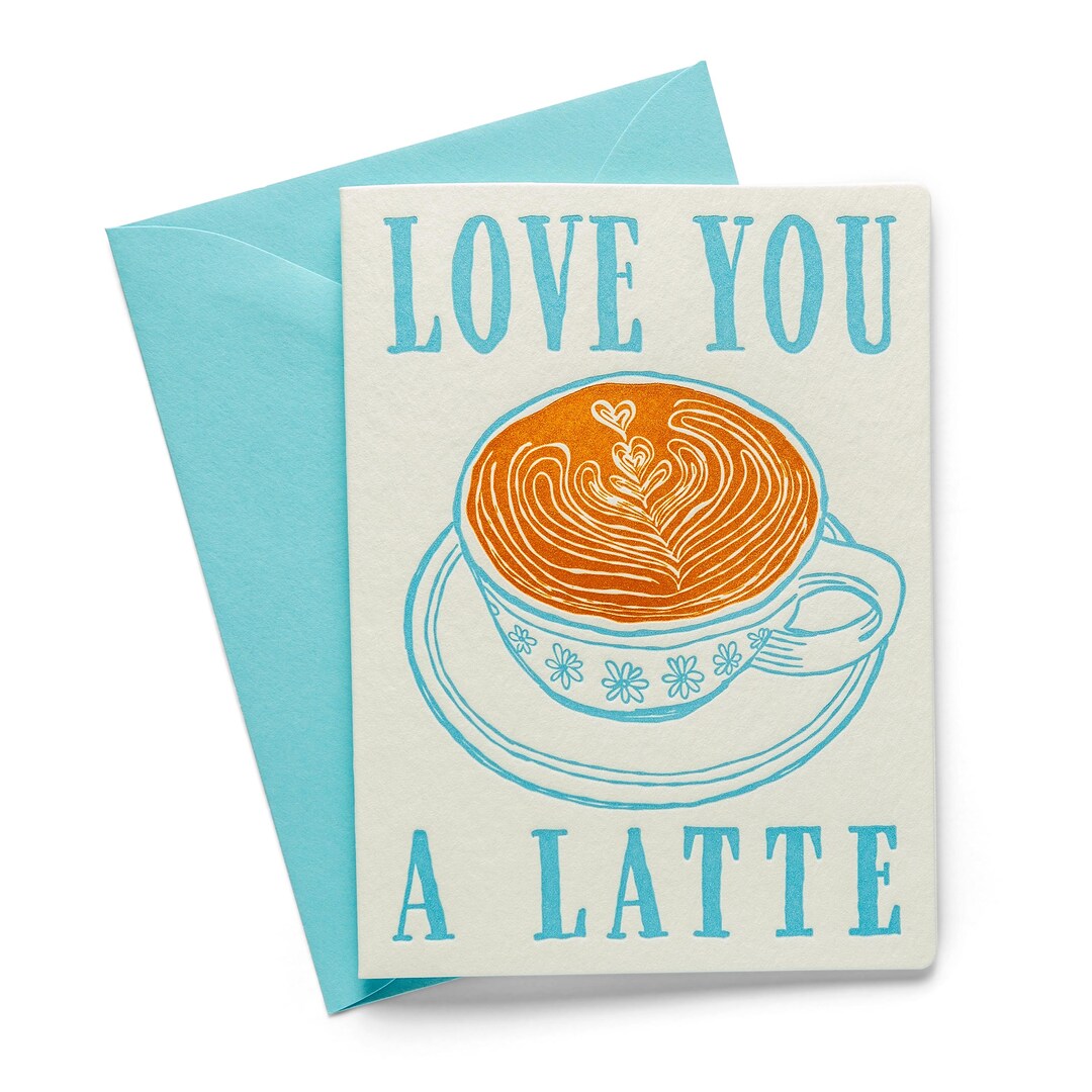 Love You Latte | Love | Letterpress Greeting Card - Etsy