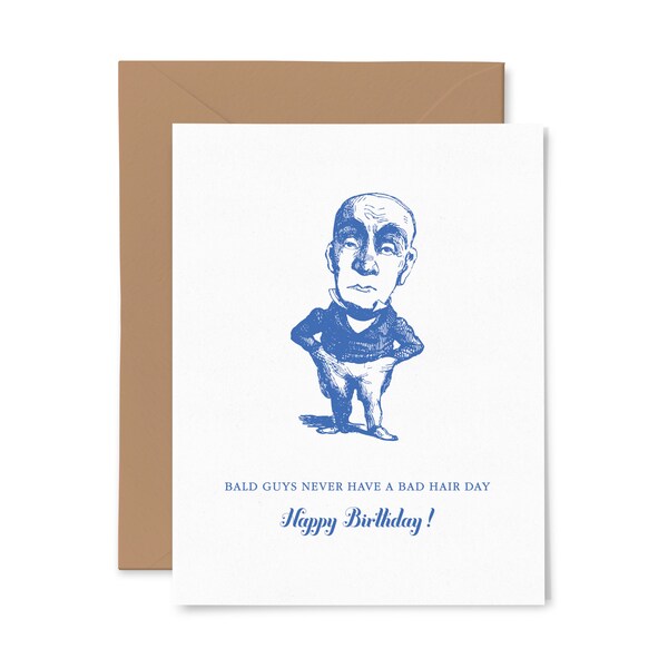 Bald Birthday Card - Etsy