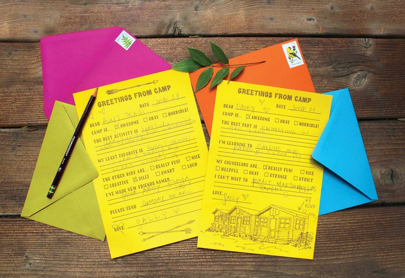 Kid Kit Letterpress Camp Notes | Etsy