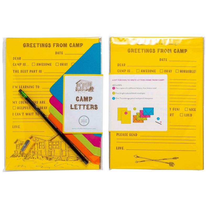 Kid Kit Letterpress Camp Notes | Etsy