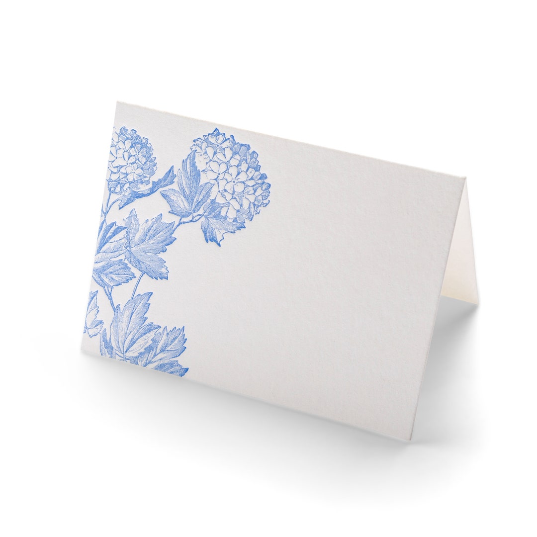 Folded Place Cards | Hydrangea - Etsy