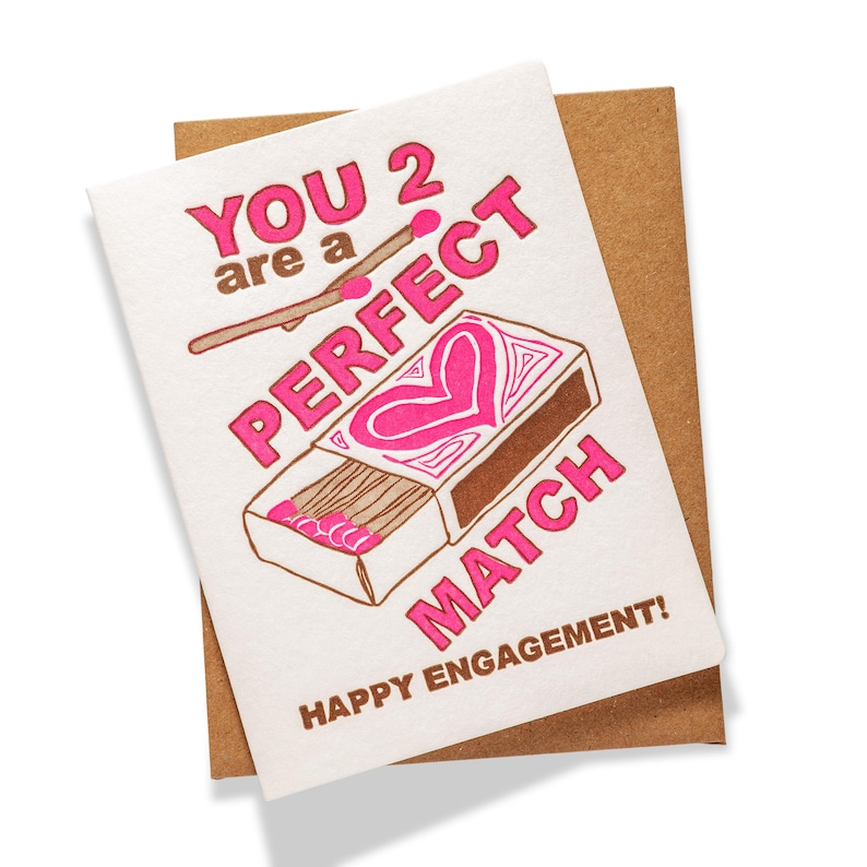 Perfect Match | Love | Letterpress Greeting Card - Etsy
