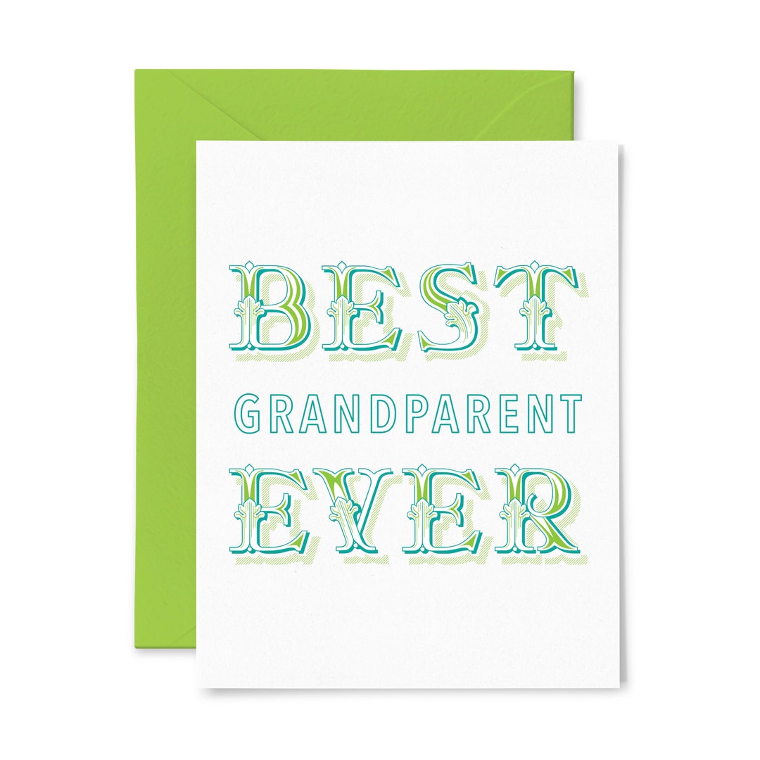 Best Grandparent Ever | Grandparents Day | Letterpress Greeting Card - Etsy