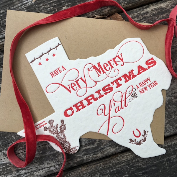 Texas Christmas Card - Etsy