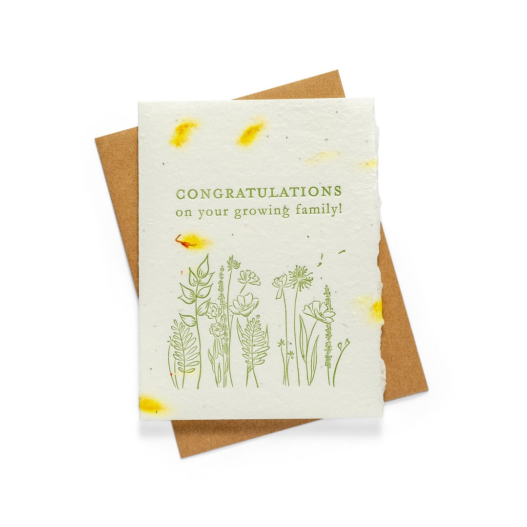Growing Family | Seed Card | Letterpress Greeting Card - Etsy
