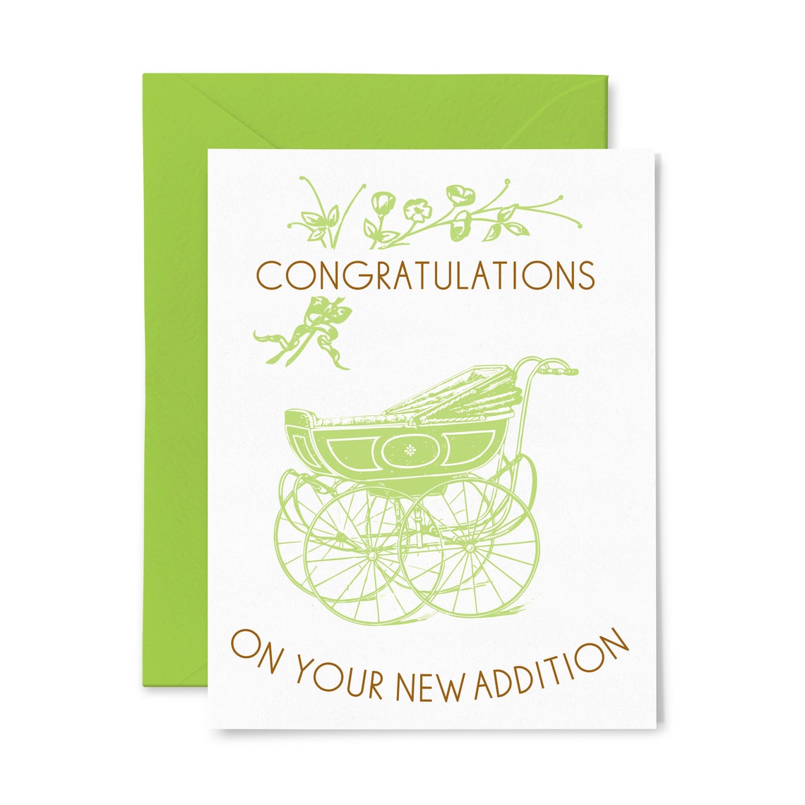 New Addition Baby Letterpress Greeting Card - Etsy
