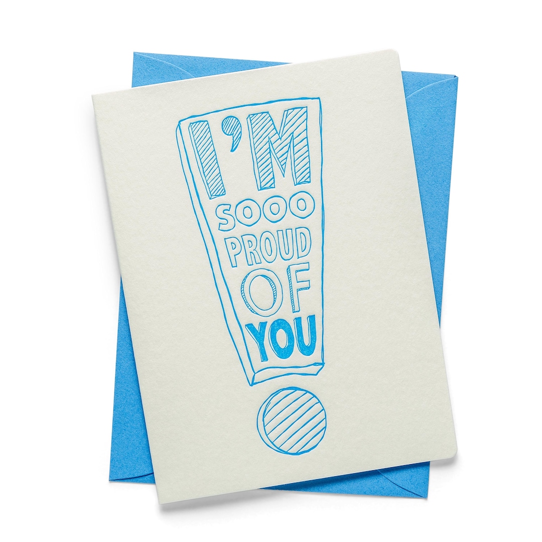 I'm so Proud of You | Encouragement | Letterpress Greeting Card - Etsy