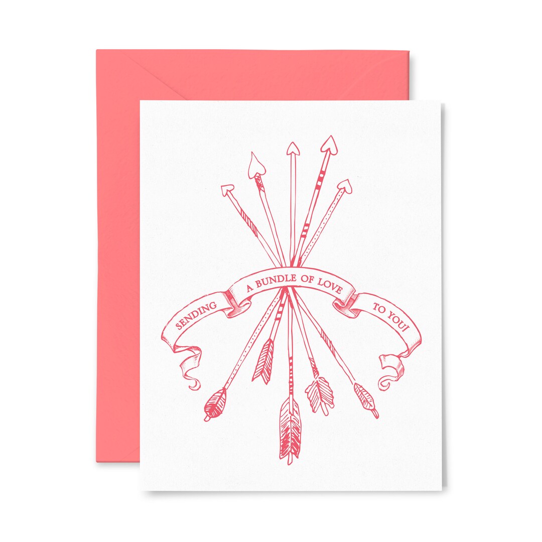 Sending Arrows Love Letterpress Greeting Card - Etsy