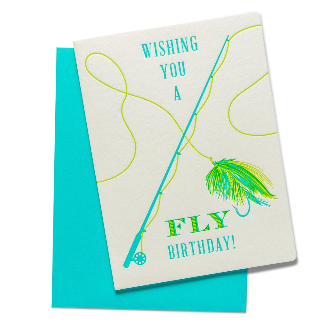 Fly Birthday | Birthday | Letterpress Greeting Card - Etsy