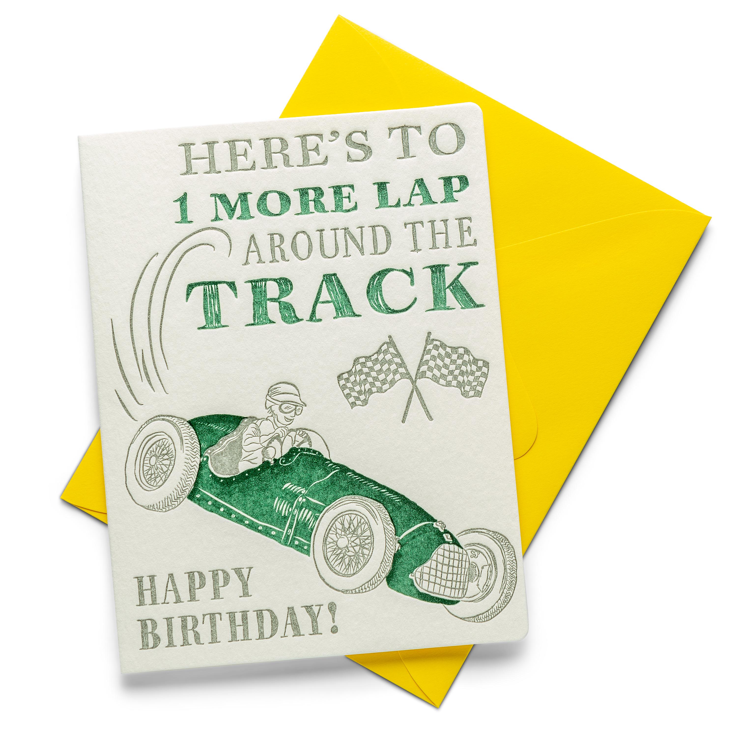 Race Track | Birthday | Letterpress Greeting Card - Etsy