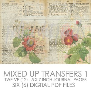 Mixed up Transfers 1 Digital Junk Journal Printable Pages Paper Pack - Etsy