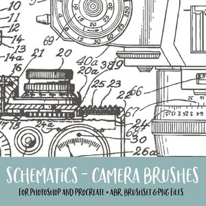 Schematics: Cameras Brushes for Photoshop and Procreate With PNG Files ...