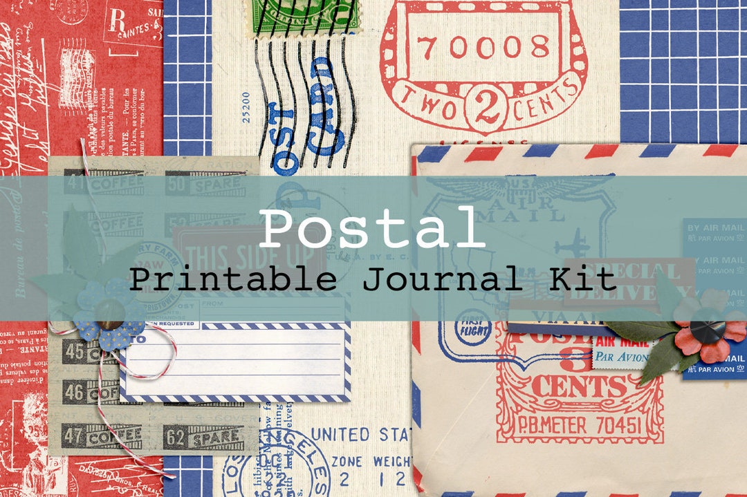 Postal Digital Printable Junk Journal Kit - Etsy