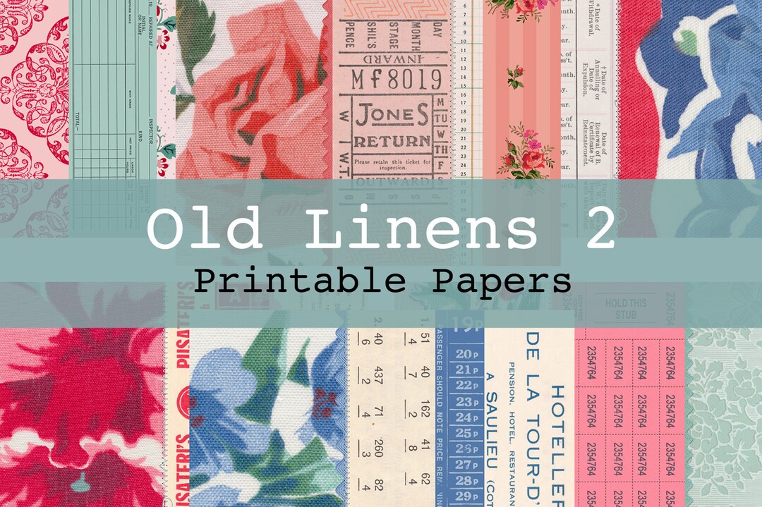 Old Linens 2 Printable Digital Background and Journal Papers Junk ...