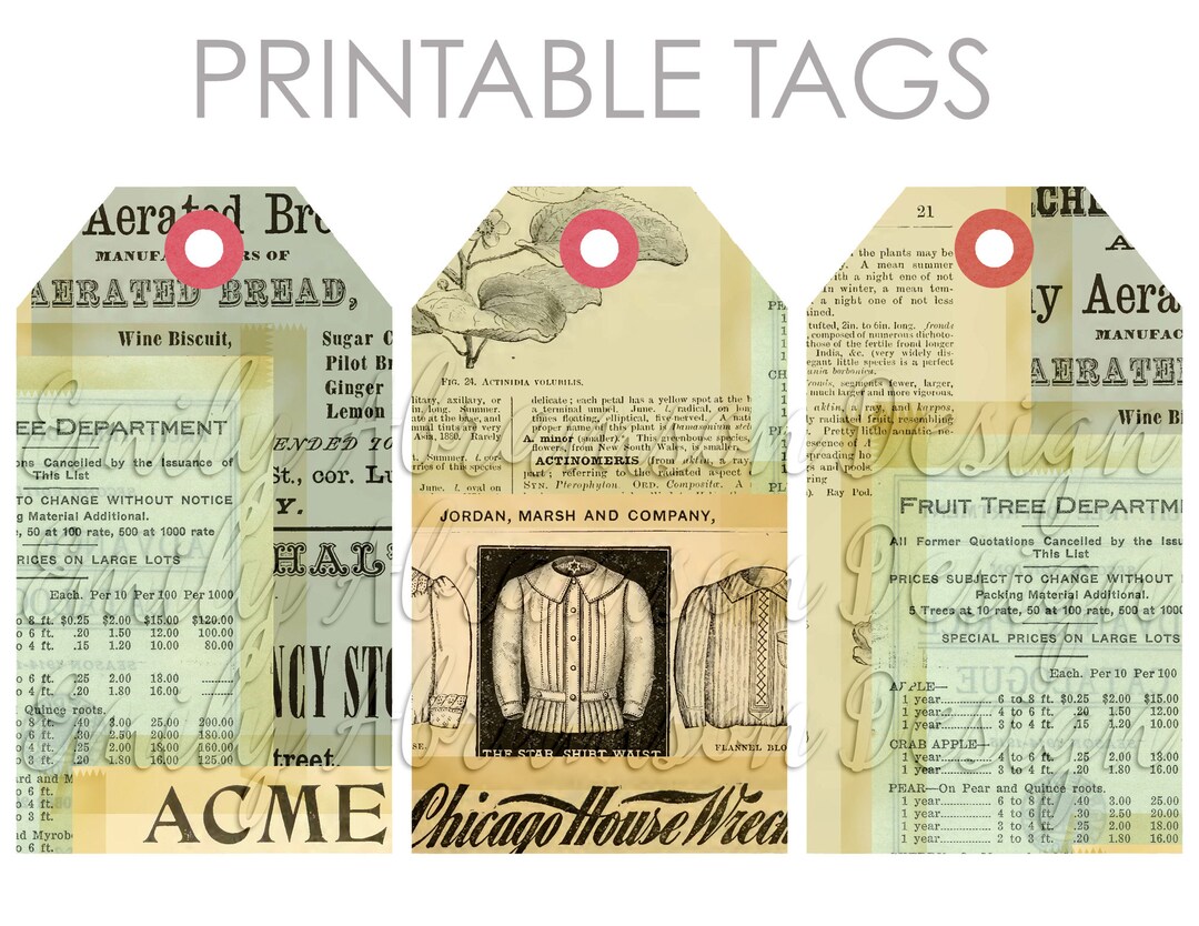 Taped Paper Big Journaling Tags Collage Sheet No. 4 for Junk - Etsy