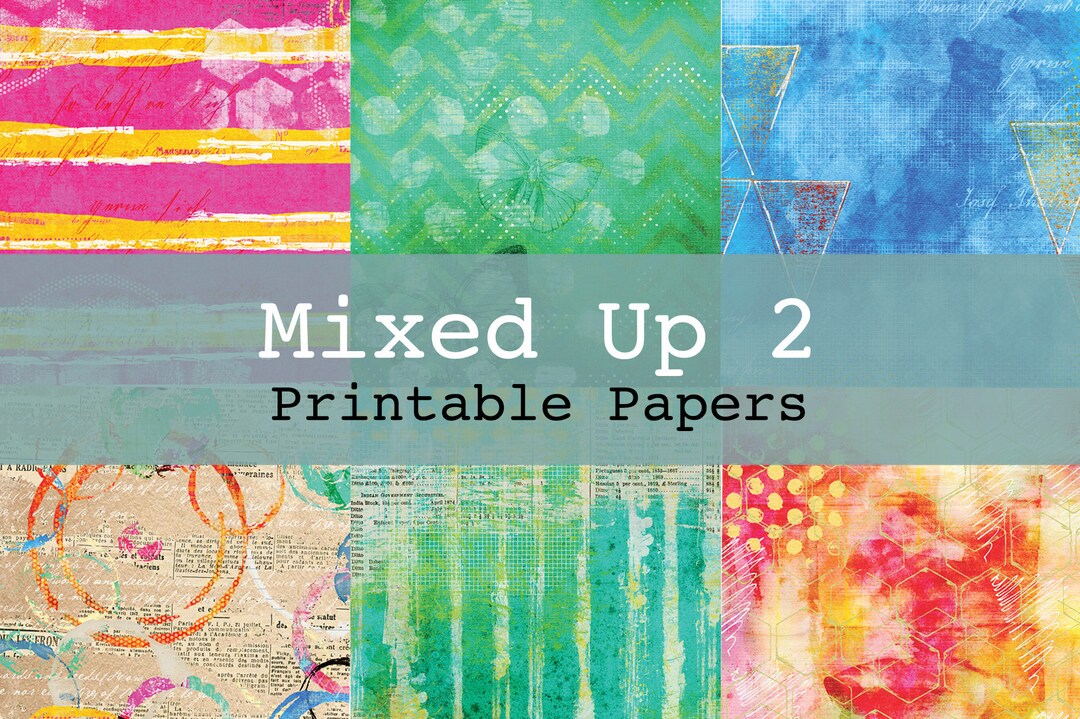 Mixed up Printable Digital Background and Journal Papers No. 2 - Etsy
