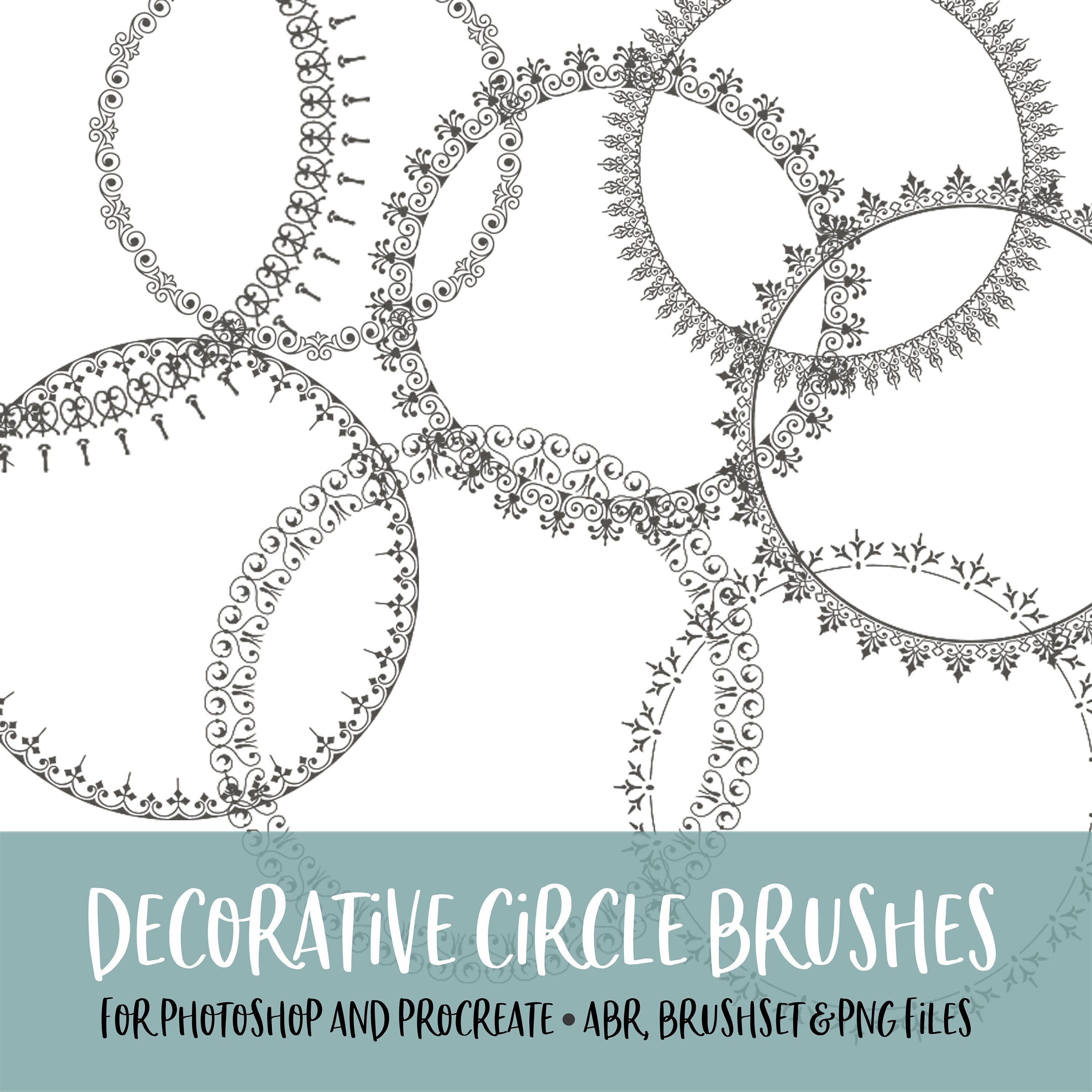 Decorative Circle Brushes for Photoshop and Procreate With PNG Files for Commercial Use - Etsy