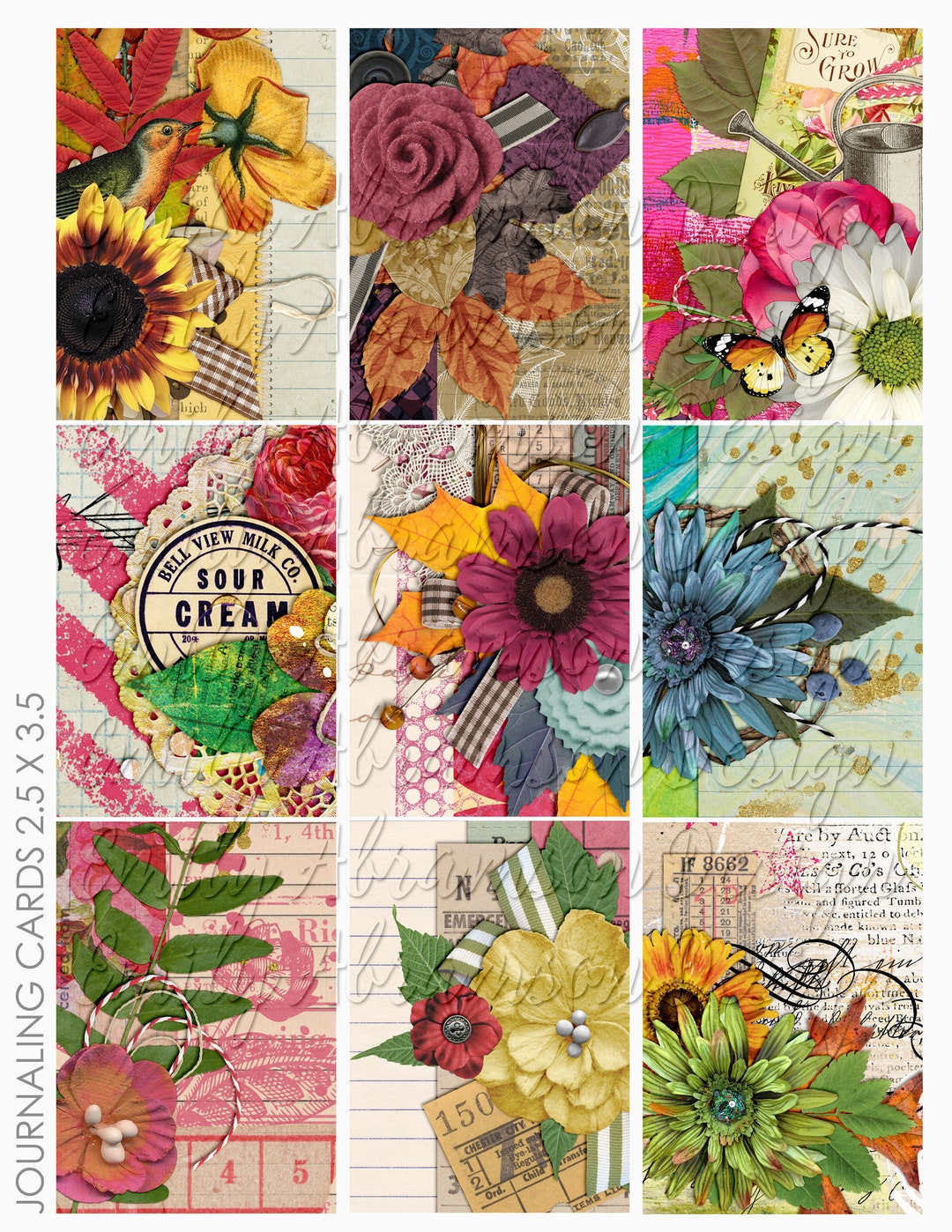 Paper Stacks 3 Mixed Media ATC ACEO Project Life Journaling Card ...