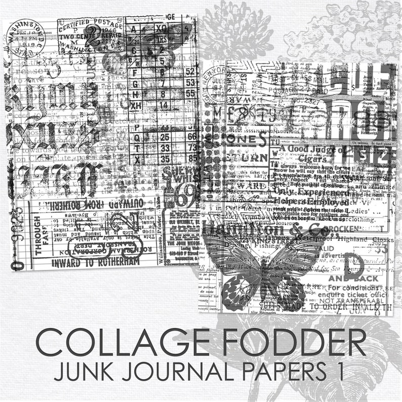 Collage Fodder 1 Printable Digital Background and Journal - Etsy