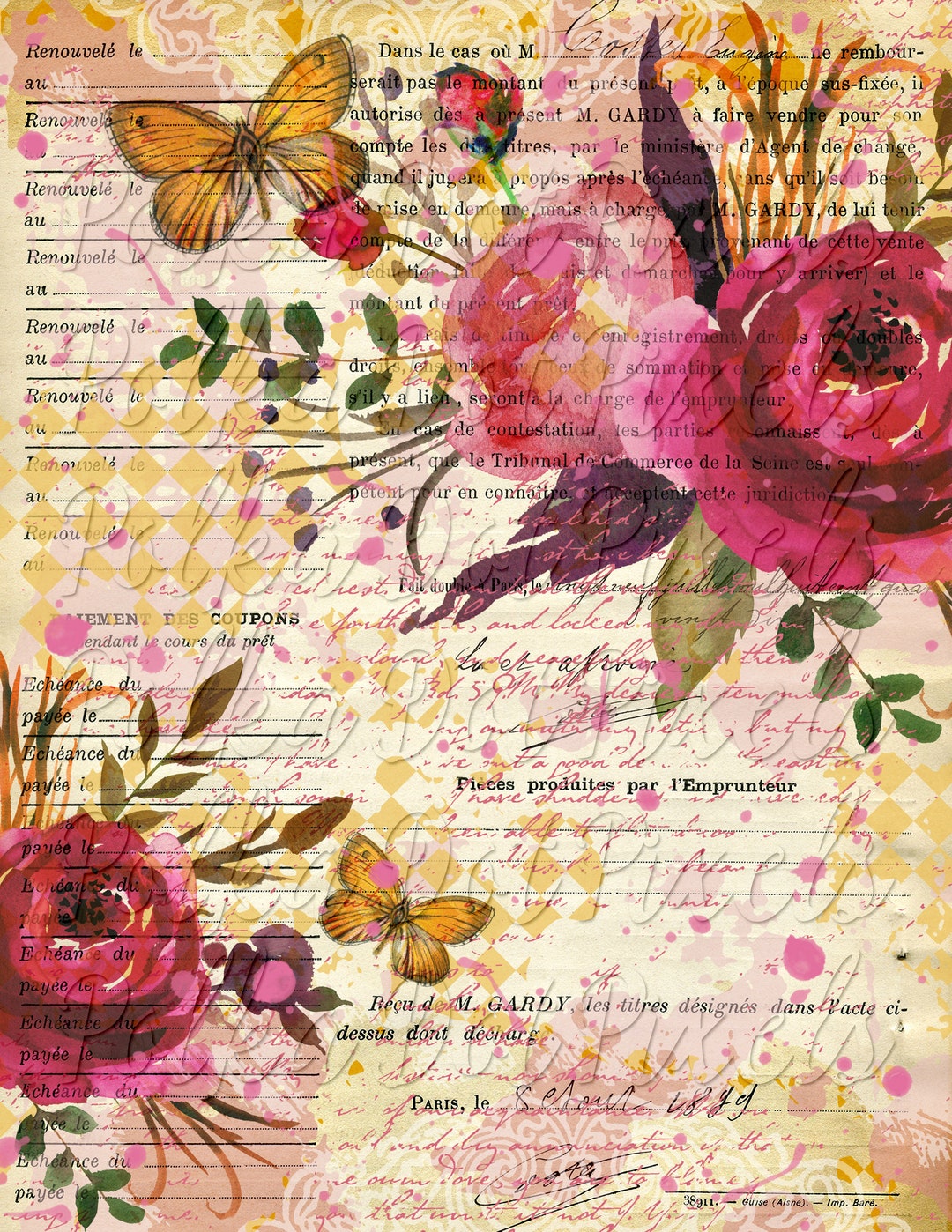 Digital Collage Sheet Printable No. 321 for Junk Journals and Digital ...