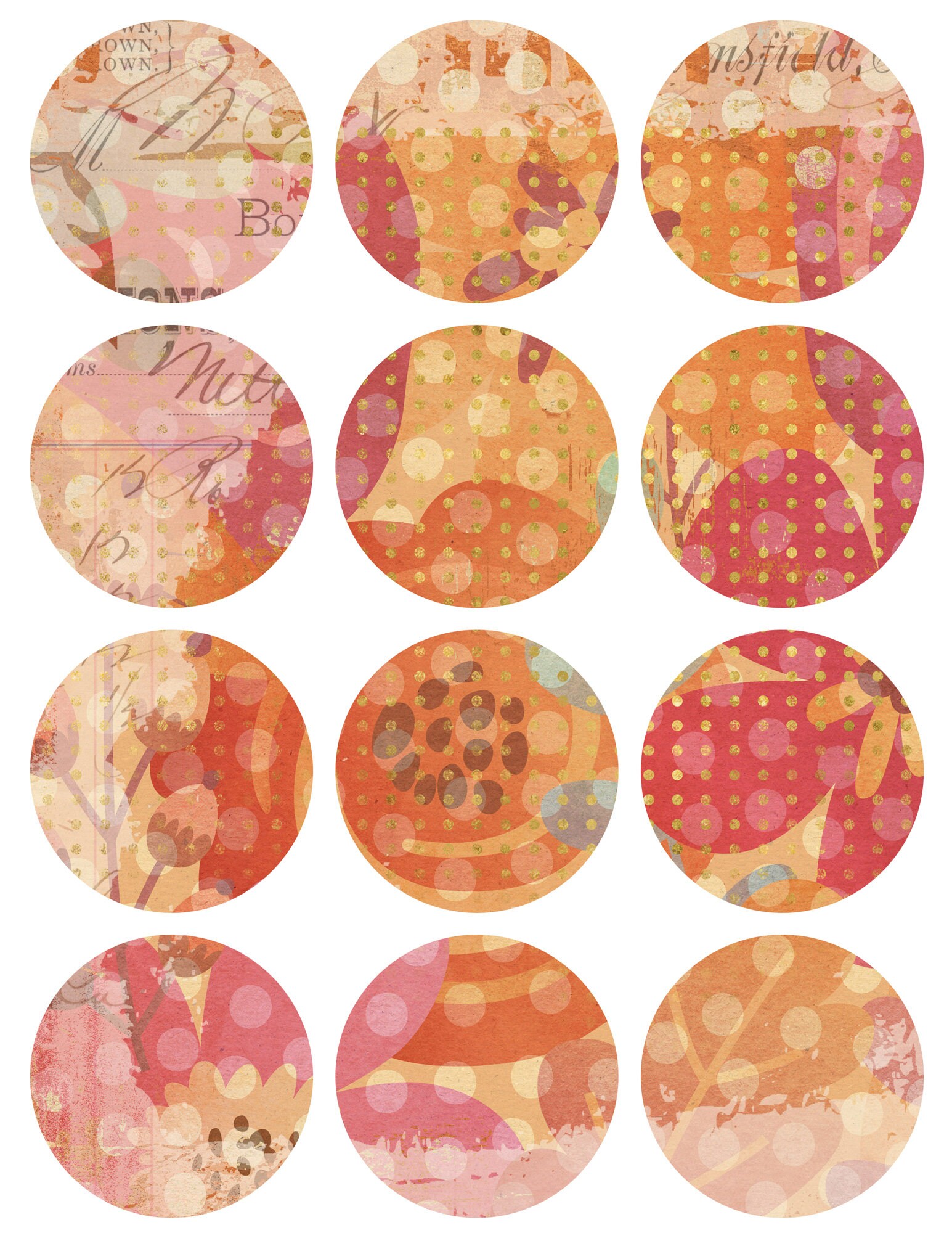 Printable Circle Stickers Collage Sheet No. 2 for Junk - Etsy
