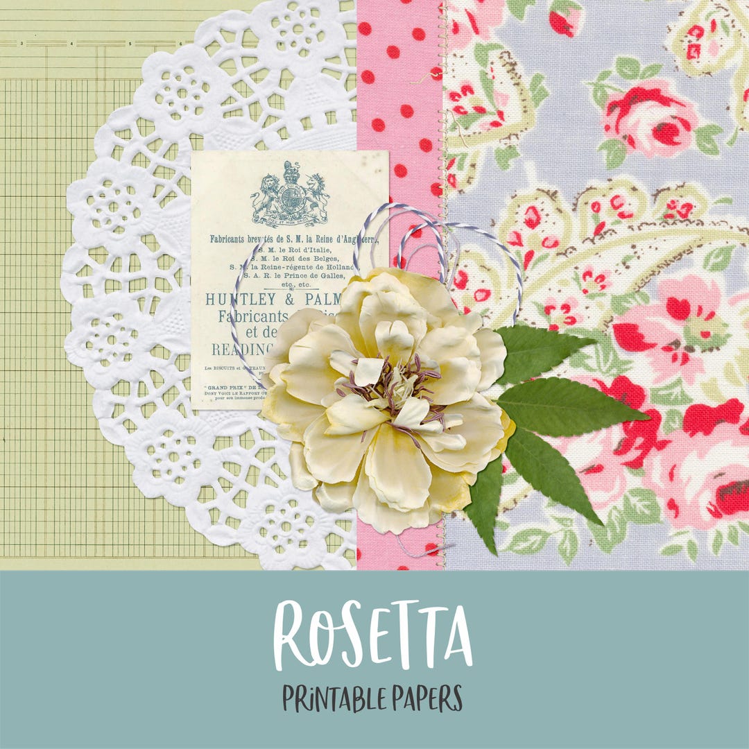 Rosetta Printable Digital Background and Journal Papers Junk Journal ...