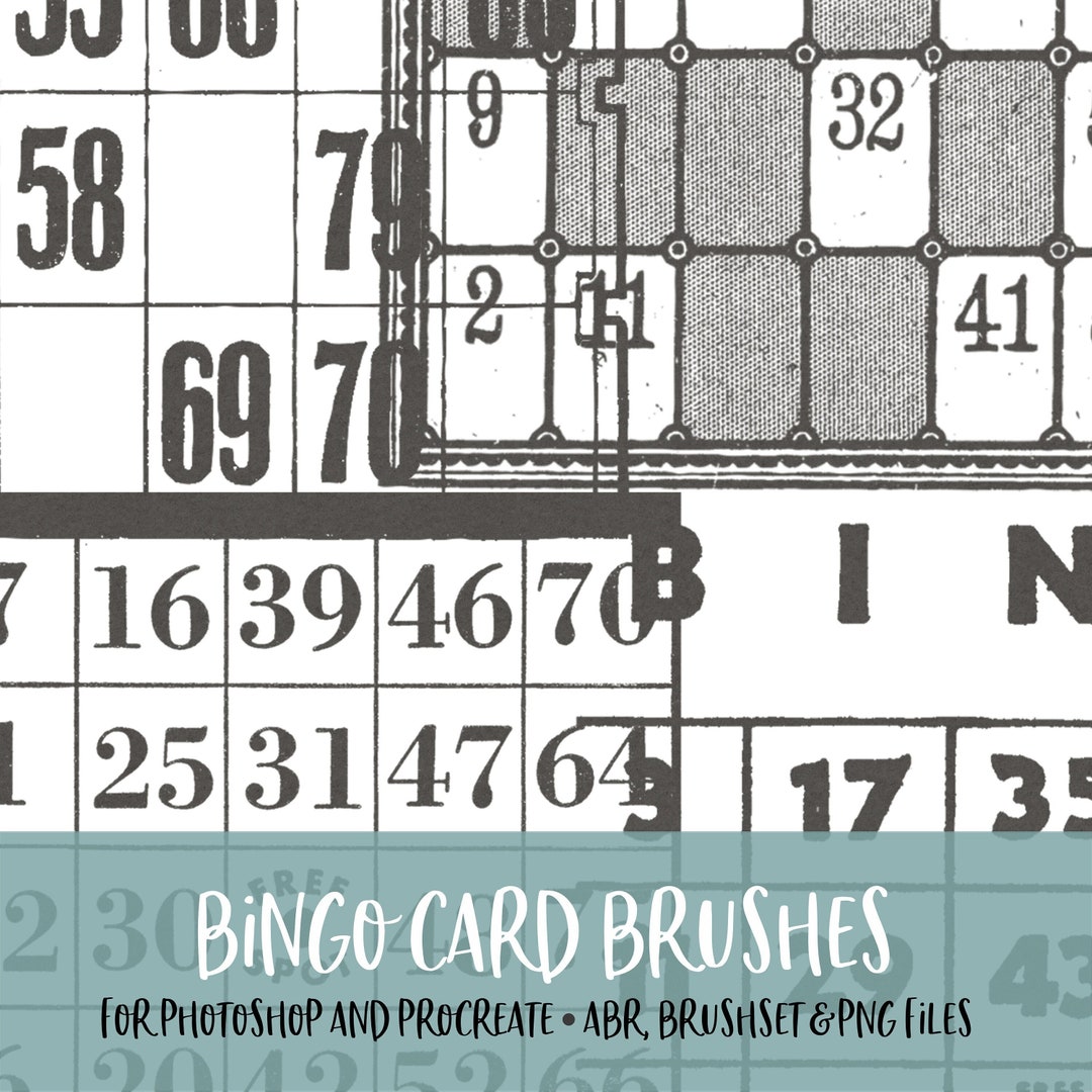 Bingo Card Photoshop and Procreate Brushes With PNG Files for ...