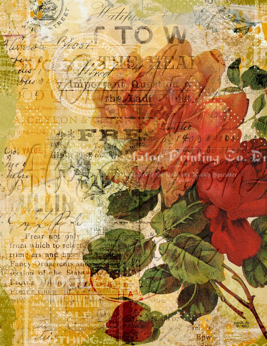 Digital Collage Sheet Printable No. 275 for Junk Journals and Digital ...