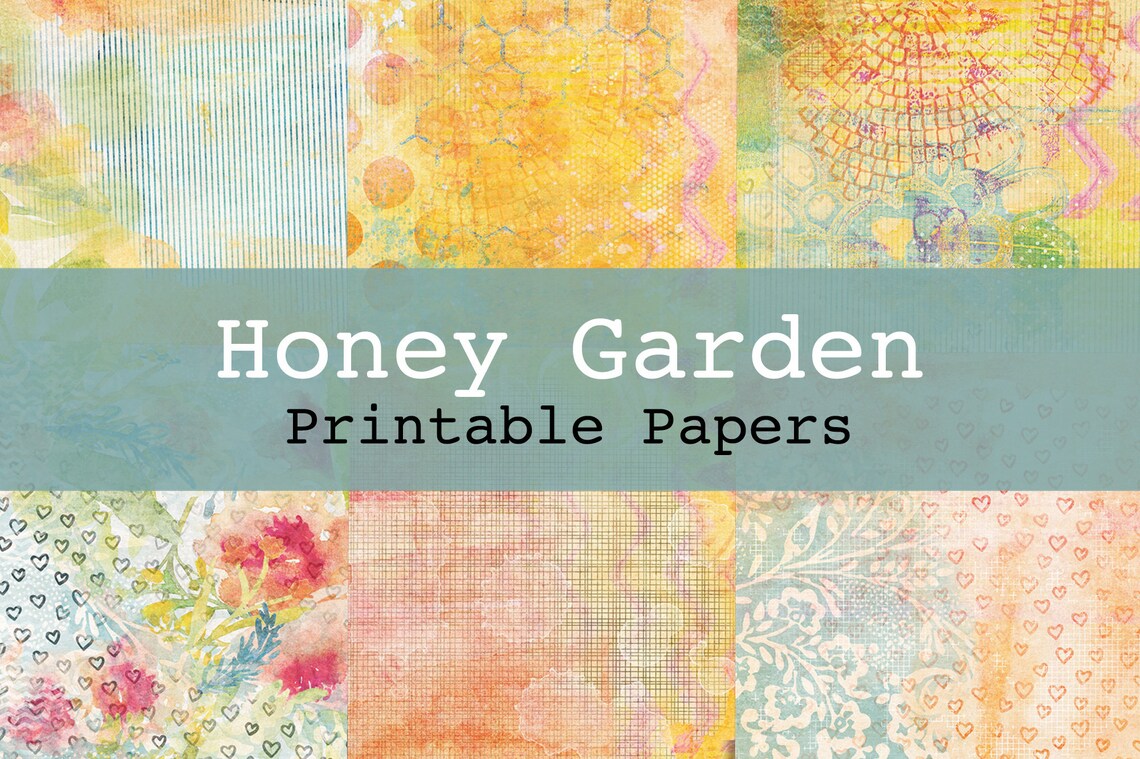 Honey Garden Printable Digital Background and Journal Papers - Etsy