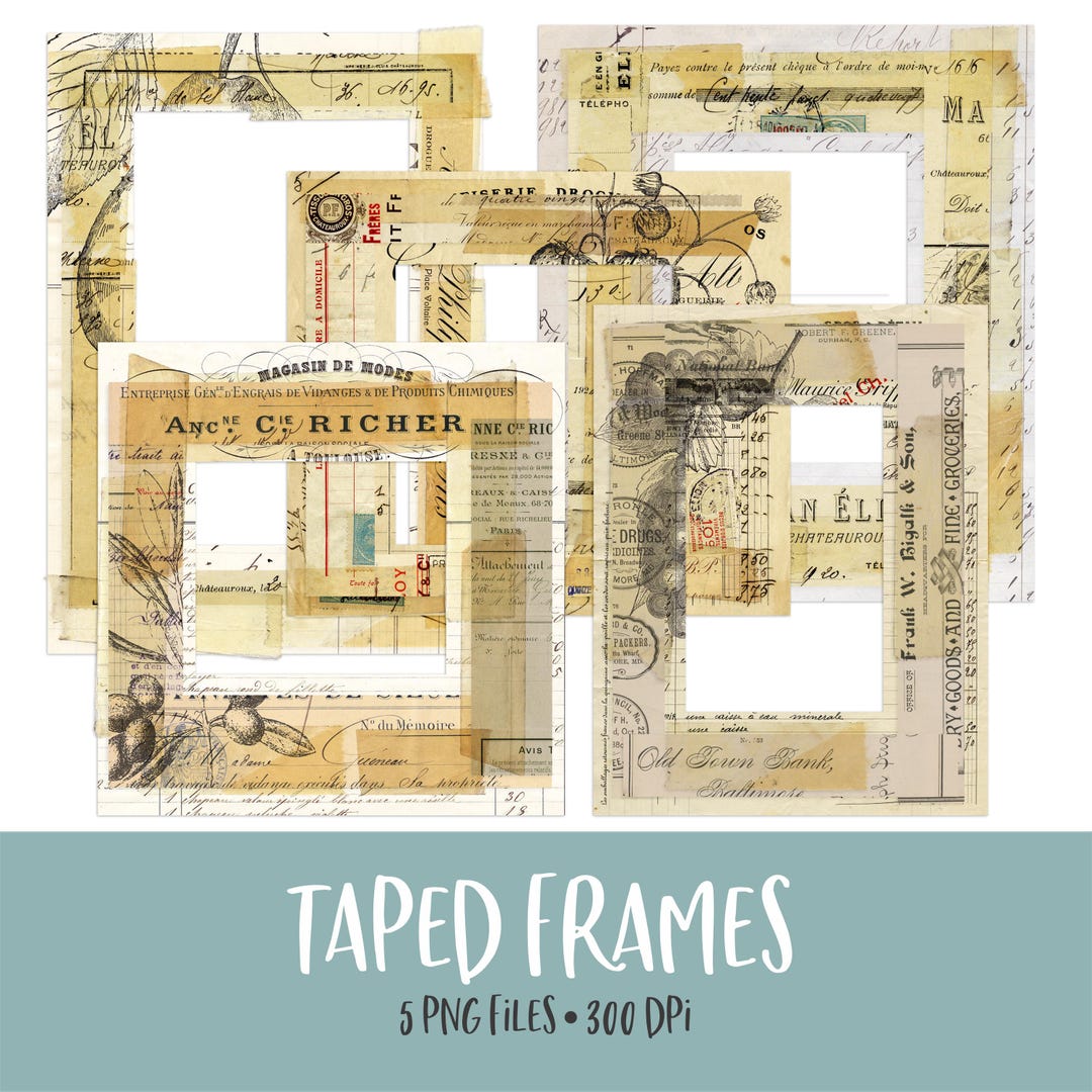Taped Frames Clip Art for Commercial Use - Etsy