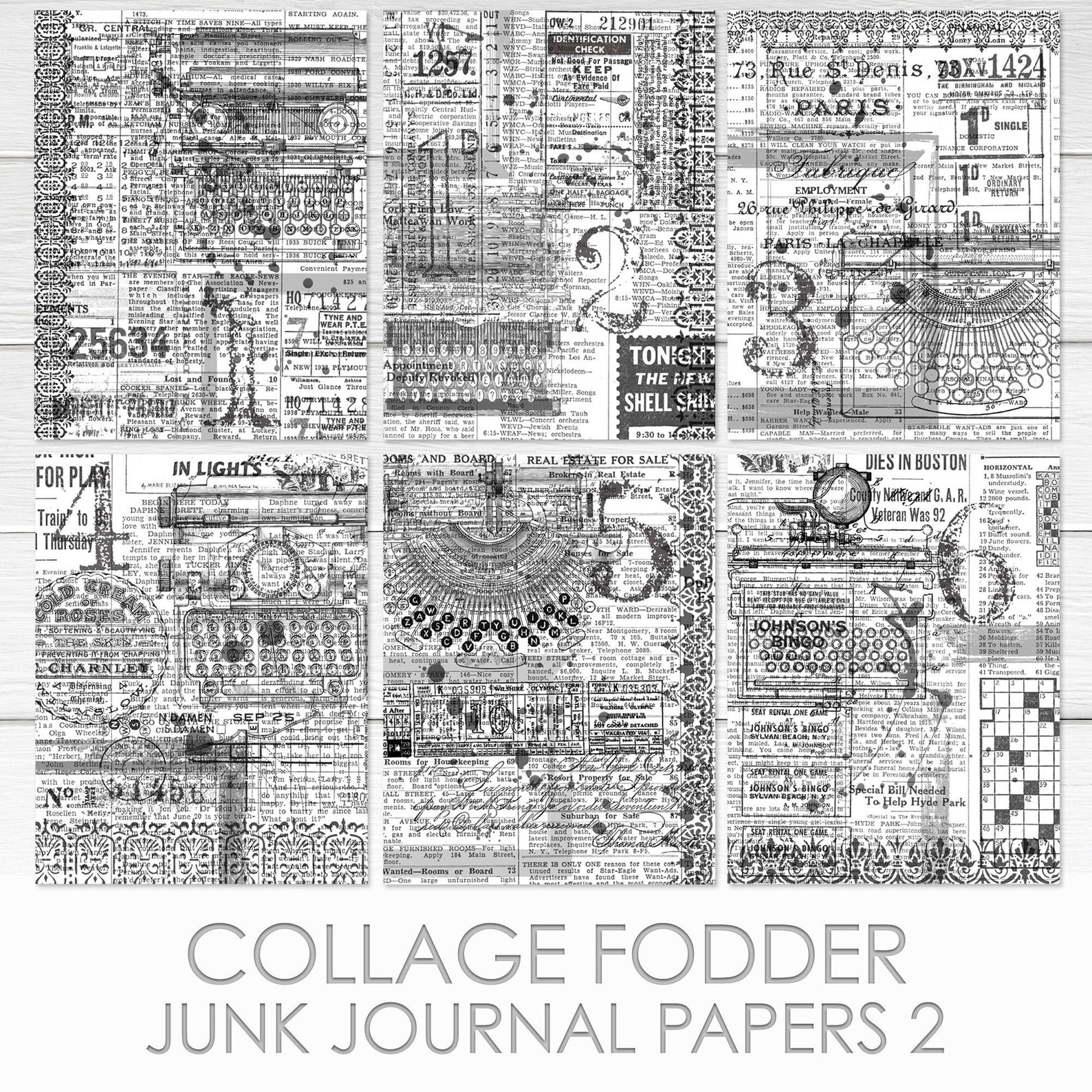 Collage Fodder 2 Printable Digital Background and Journal - Etsy